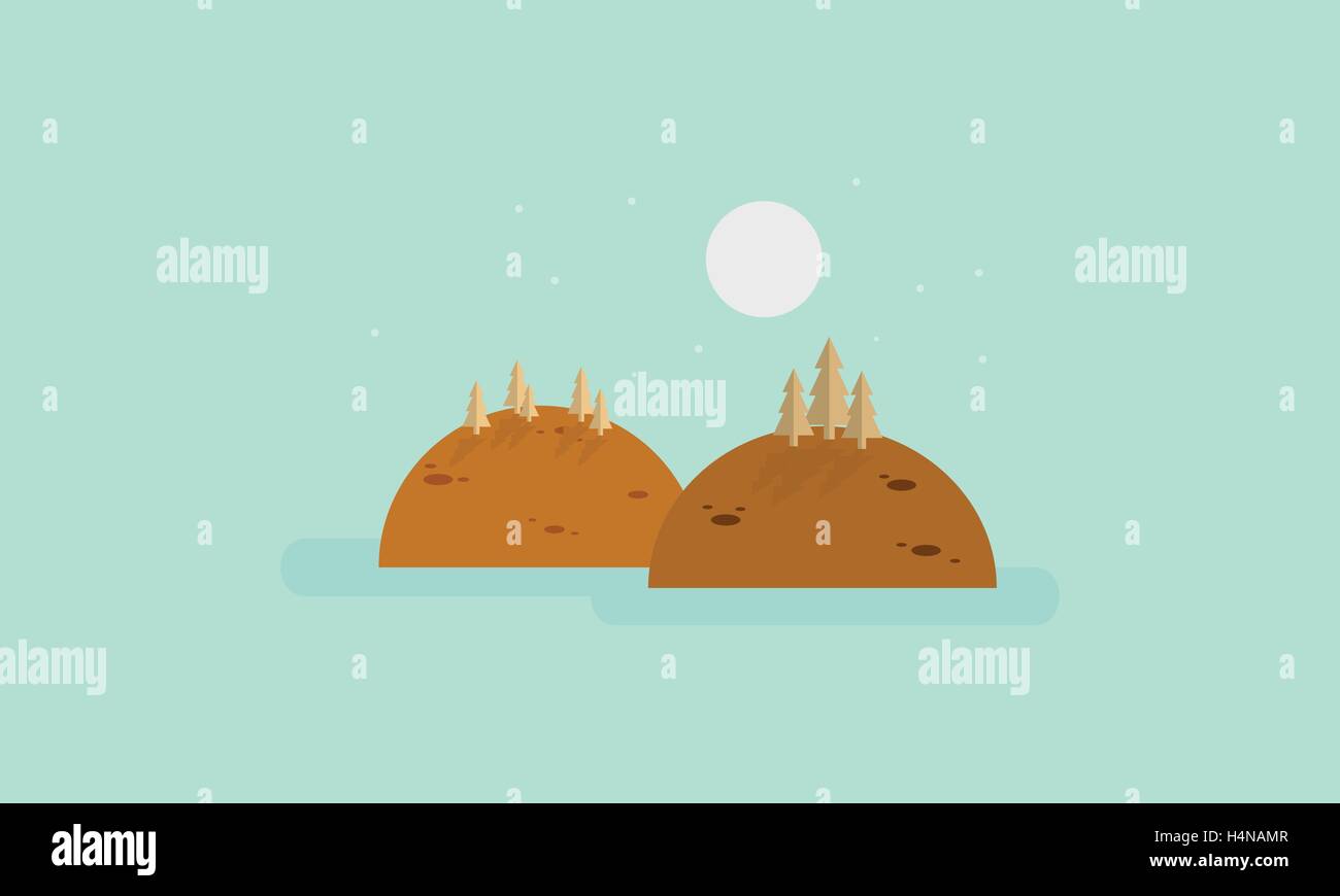 Cute hill cartoon vector flat Stock Vector Image & Art - Alamy