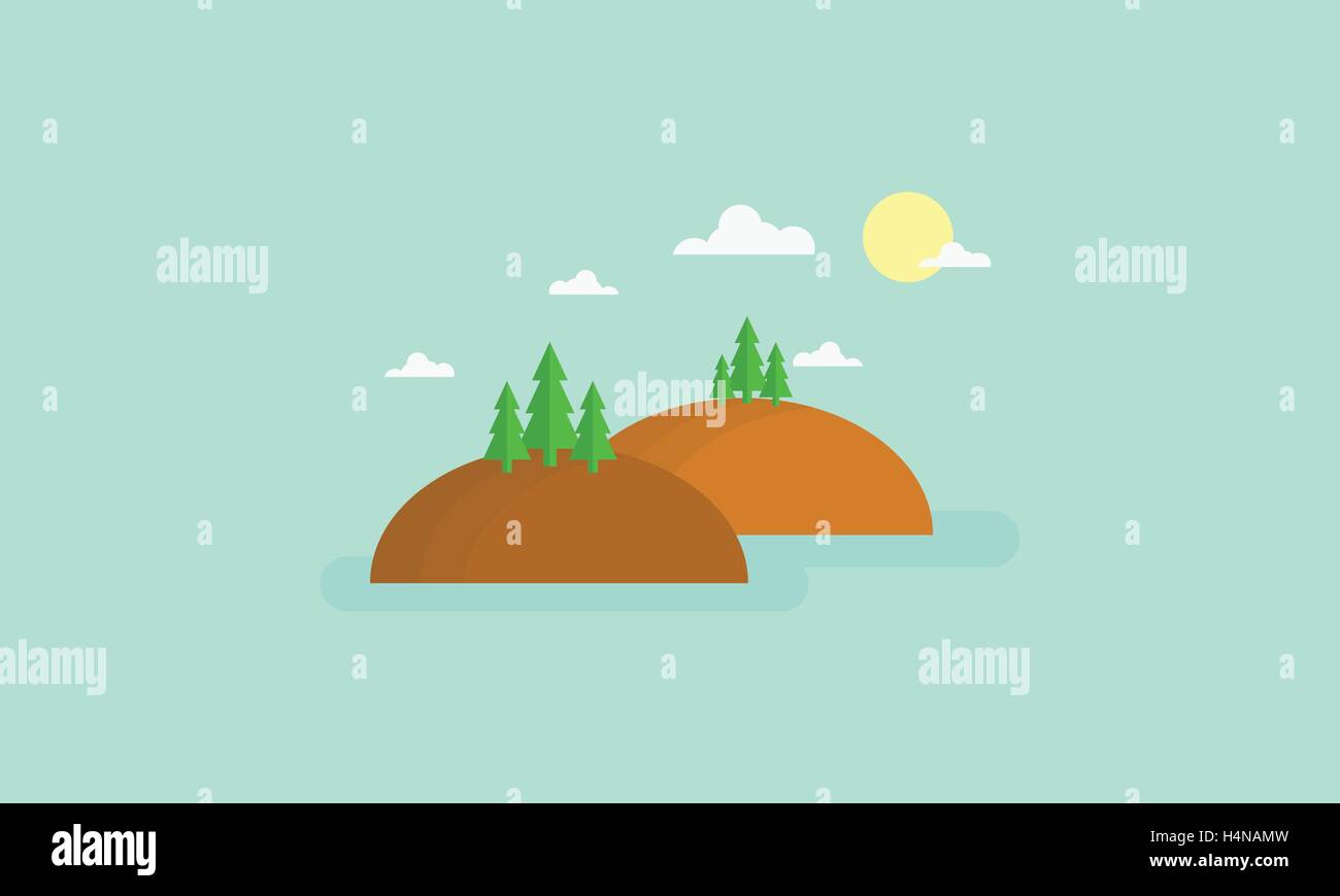 Vector flat of cute hills Stock Vector Image & Art - Alamy