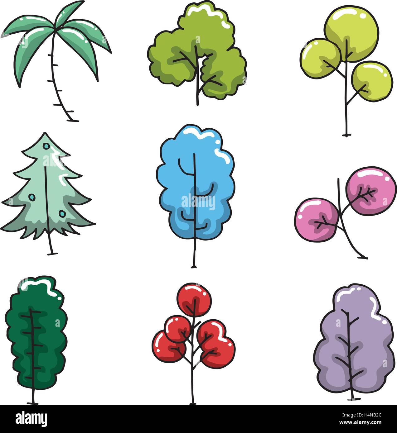 Doodle of simple tree collection Stock Vector Image & Art - Alamy