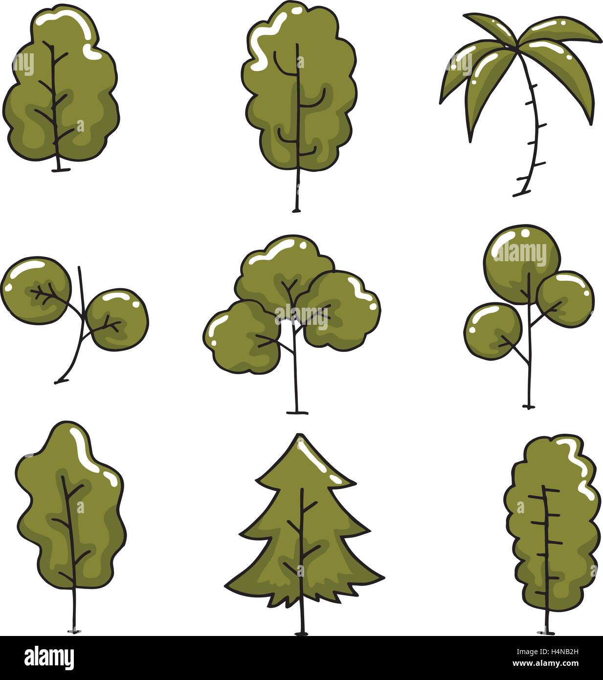Doodle of tree simple collection Stock Vector Image & Art - Alamy