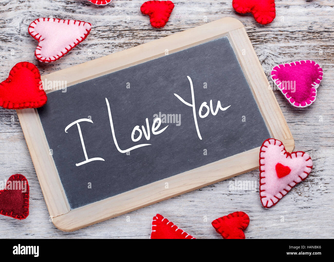 I Love You. Handwritten message on a chalkboard Stock Photo - Alamy