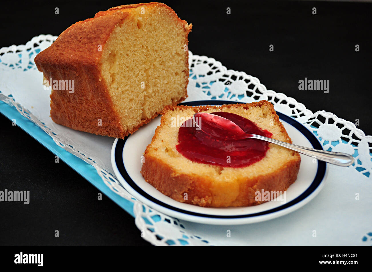 homemade cake with raspberry jam Stock Photo - Alamy