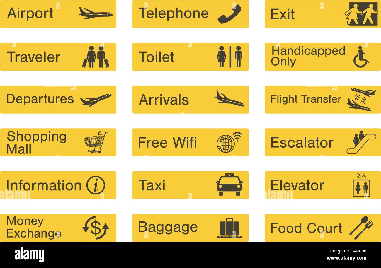Airport sign set Stock Vector Image & Art - Alamy