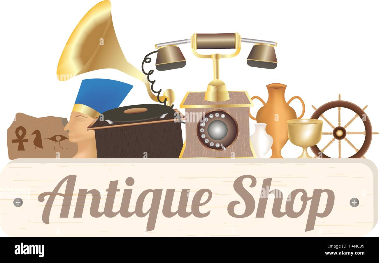 Antique Shop Stock Vector Images - Alamy