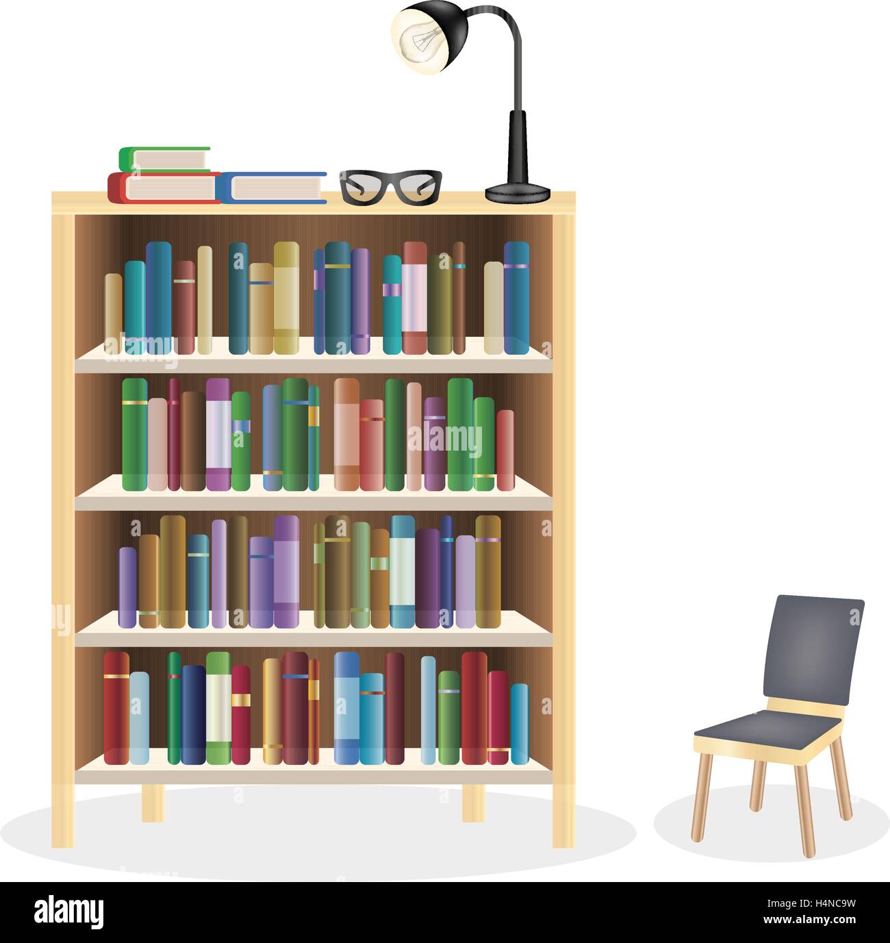 Antique bookcase Stock Vector Images - Alamy