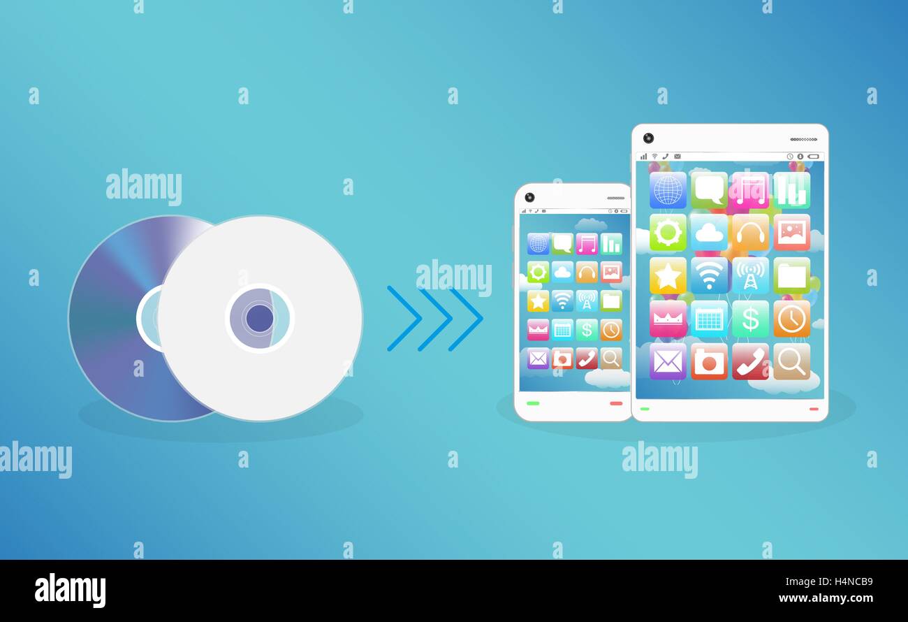 Smart device with cd and dvd disk Stock Vector Image & Art - Alamy