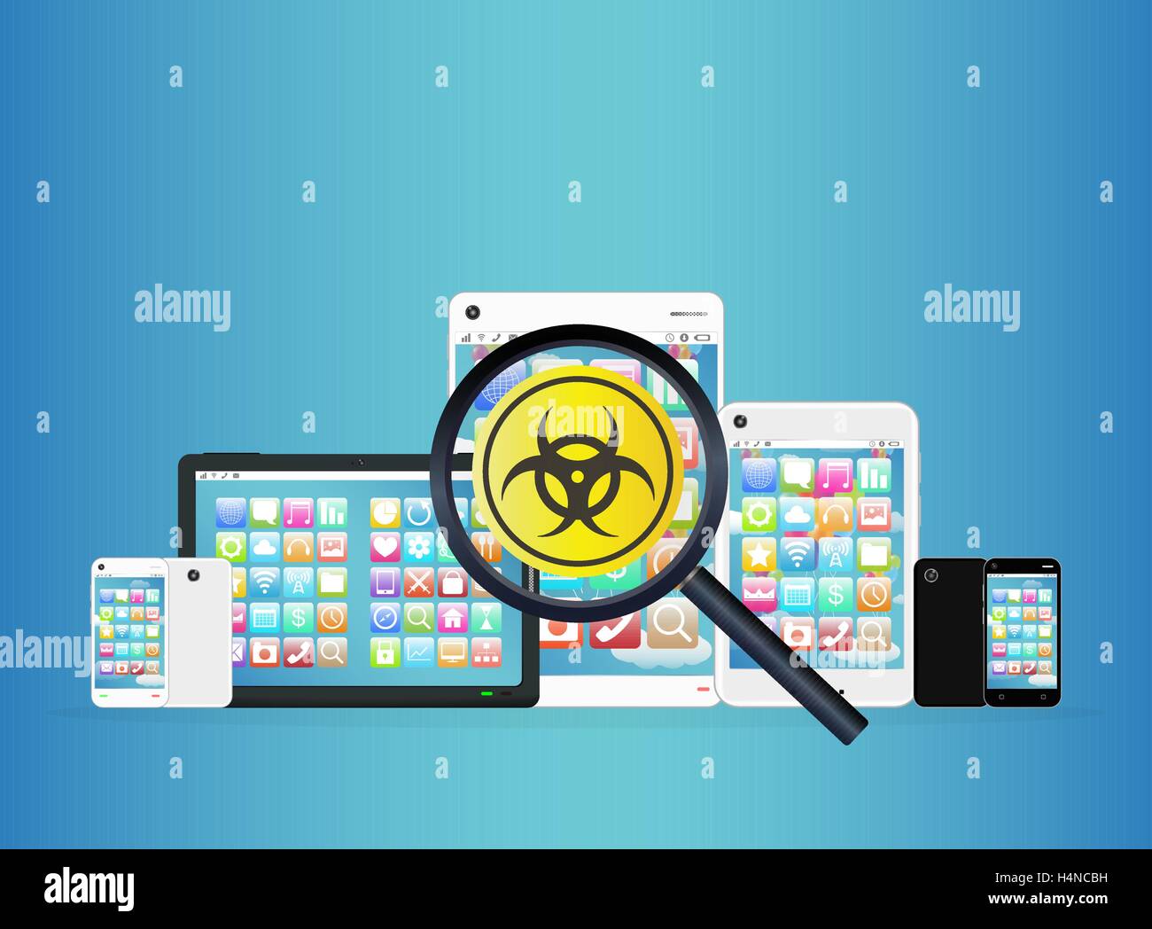 smartphone and tablet detected virus Stock Vector Image & Art - Alamy