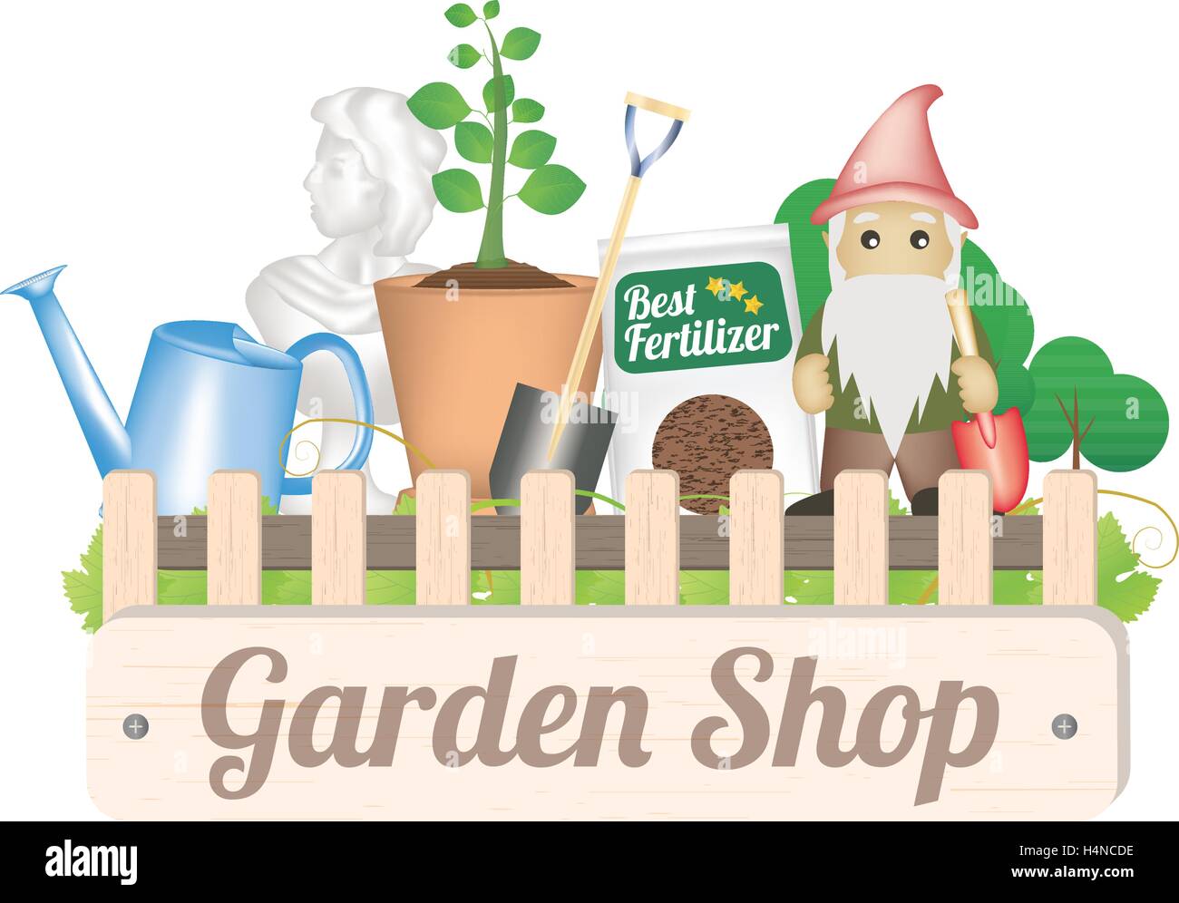 Small garden gnome standing Stock Vector Images - Alamy