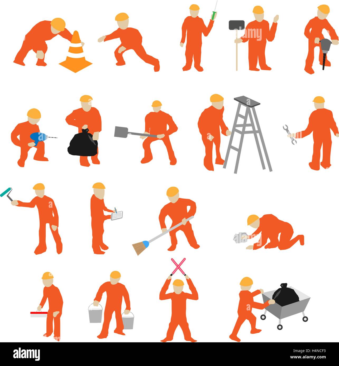 mini worker working Stock Vector Image & Art - Alamy