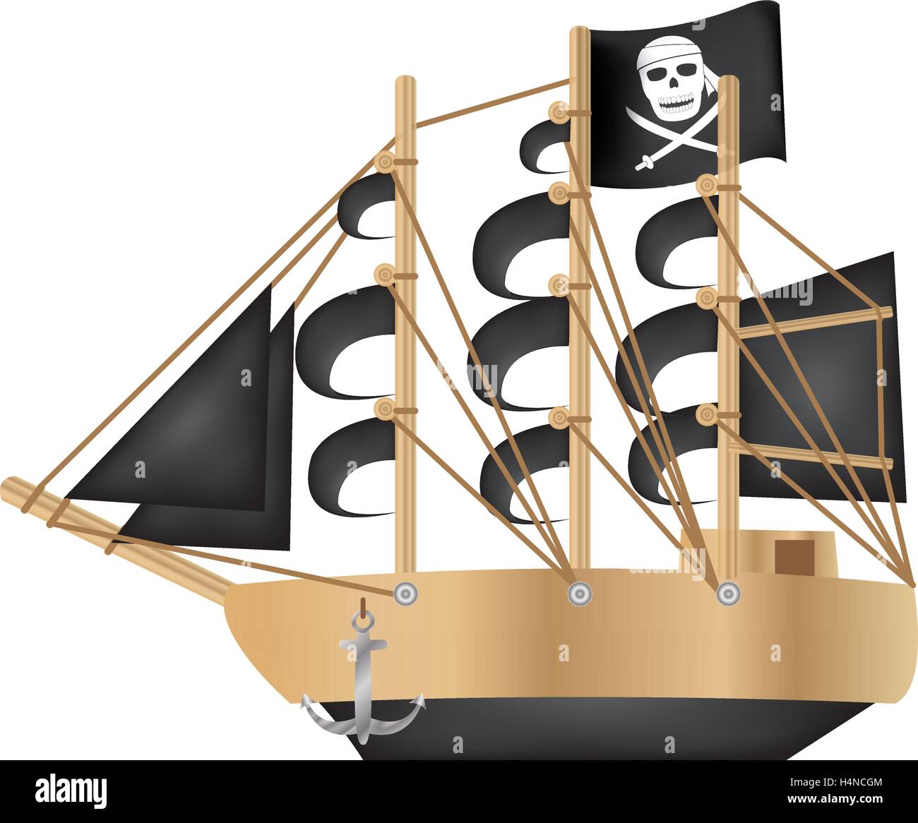 Pirate galleon at sea hi-res stock photography and images - Alamy