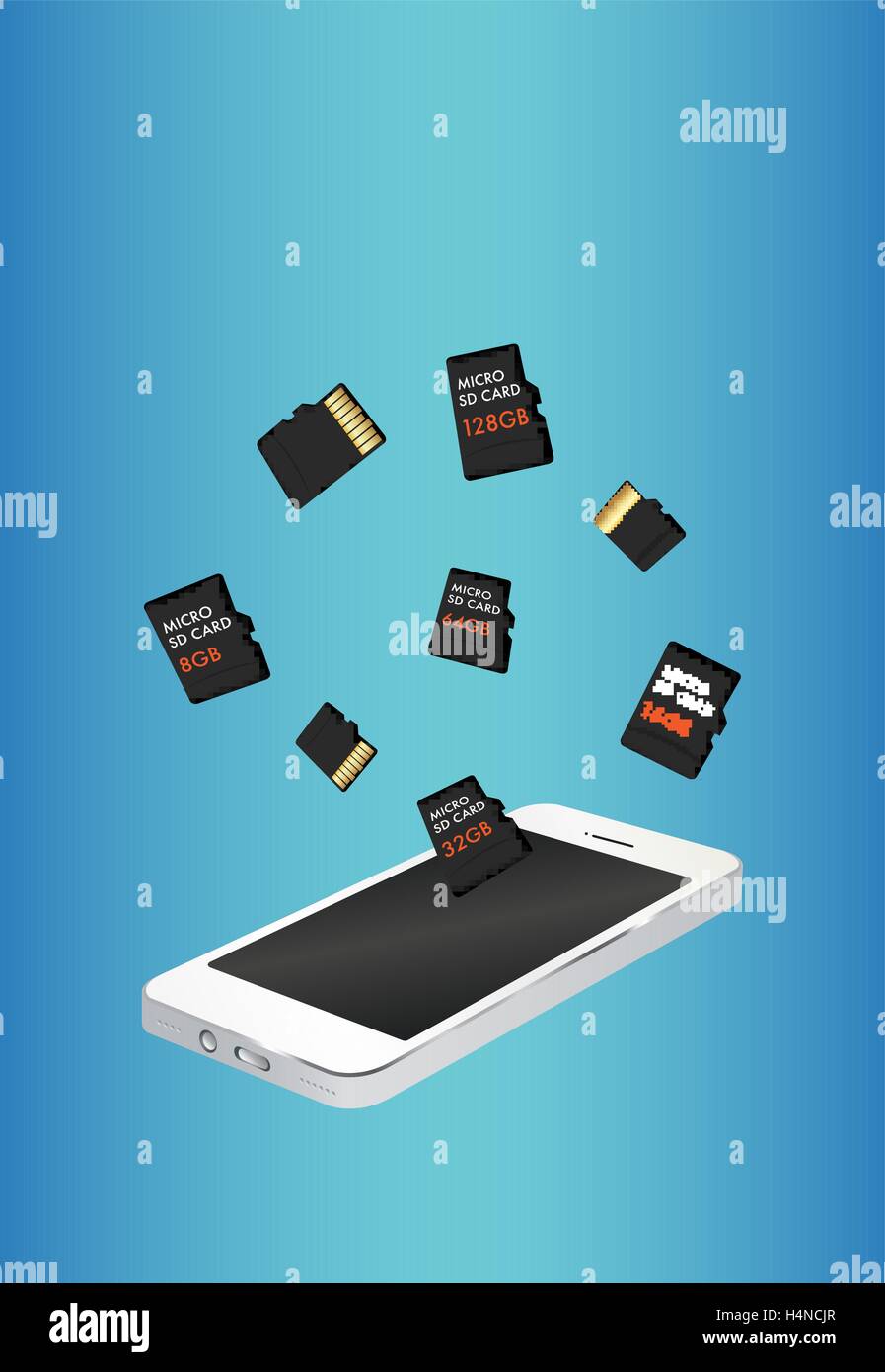 Smartphone with micro SD memory card Stock Vector Image & Art - Alamy