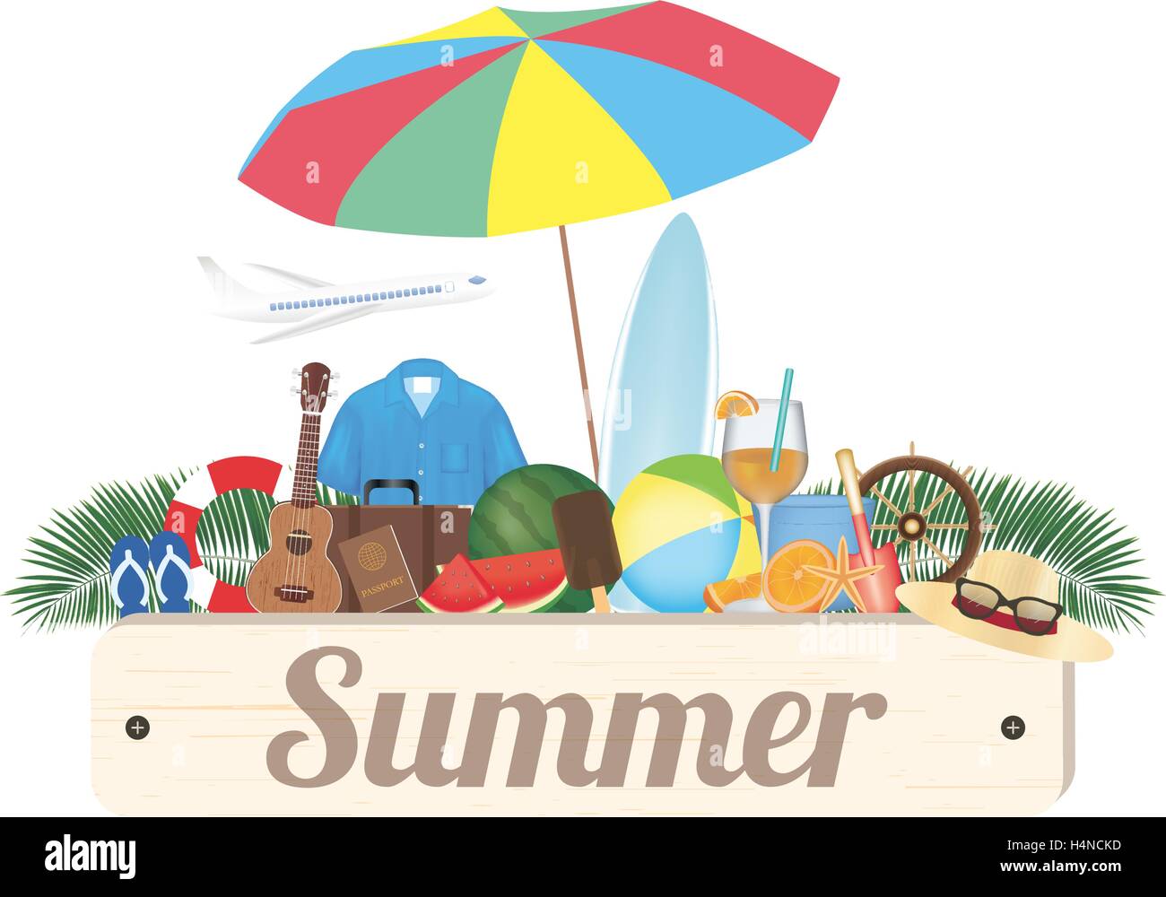 summer wood board Stock Vector Image & Art - Alamy