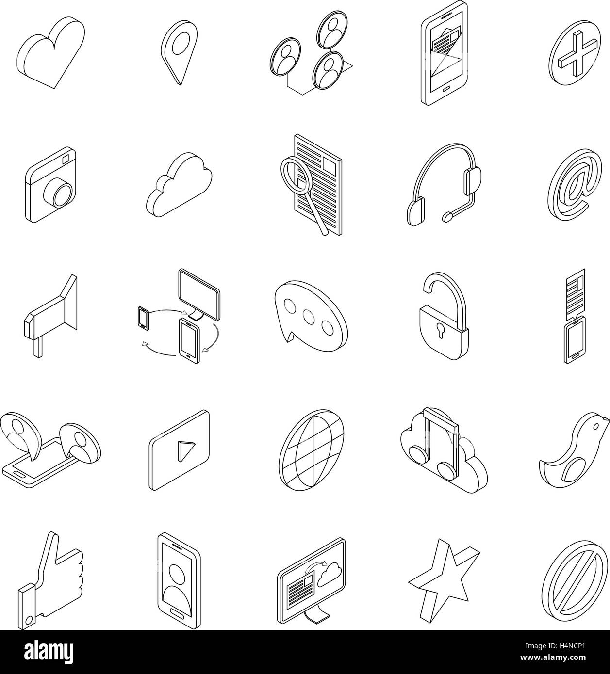 Internet icons set, isometric 3d style Stock Vector Image & Art - Alamy