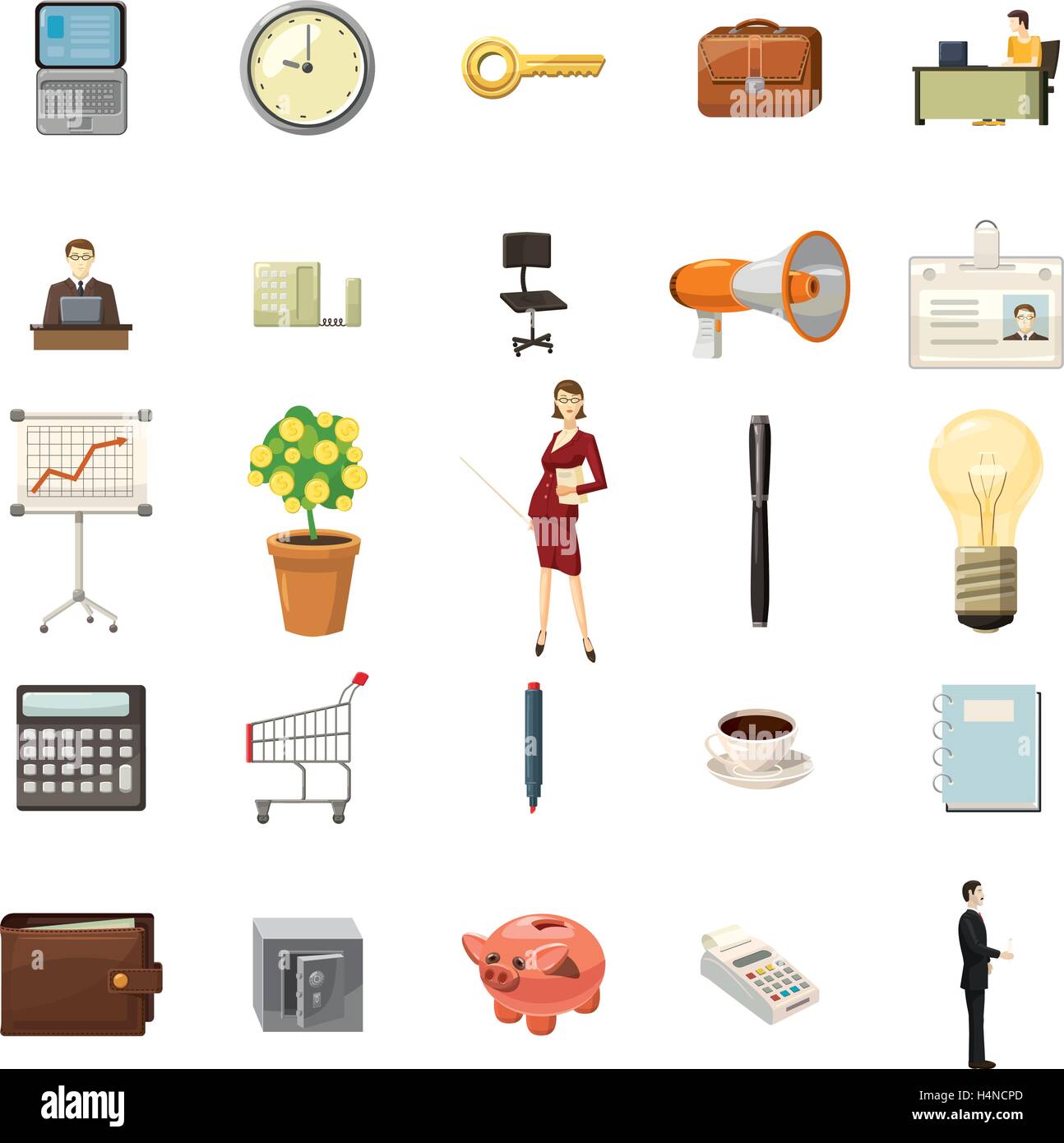 Office icons set, cartoon style Stock Vector Image & Art - Alamy