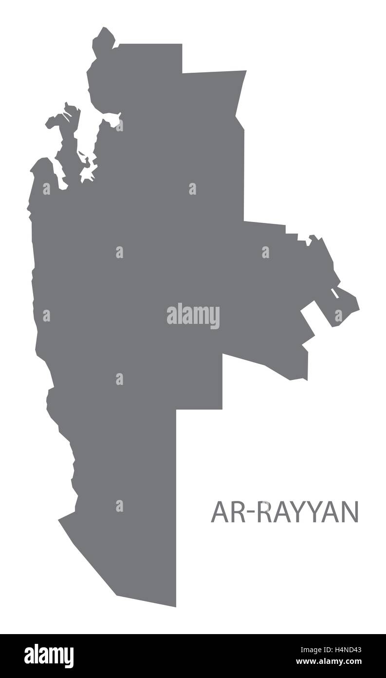 Ar Rayyan Map Flat Vector Illustration Outline Map Of Qatar Vector/show ...