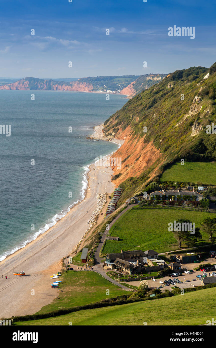 Looking down on Branscombe Mouth from East Cliff on the Jurassic Coast ...