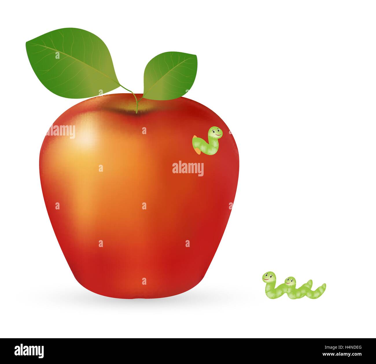 apple and worm Stock Vector Image & Art - Alamy