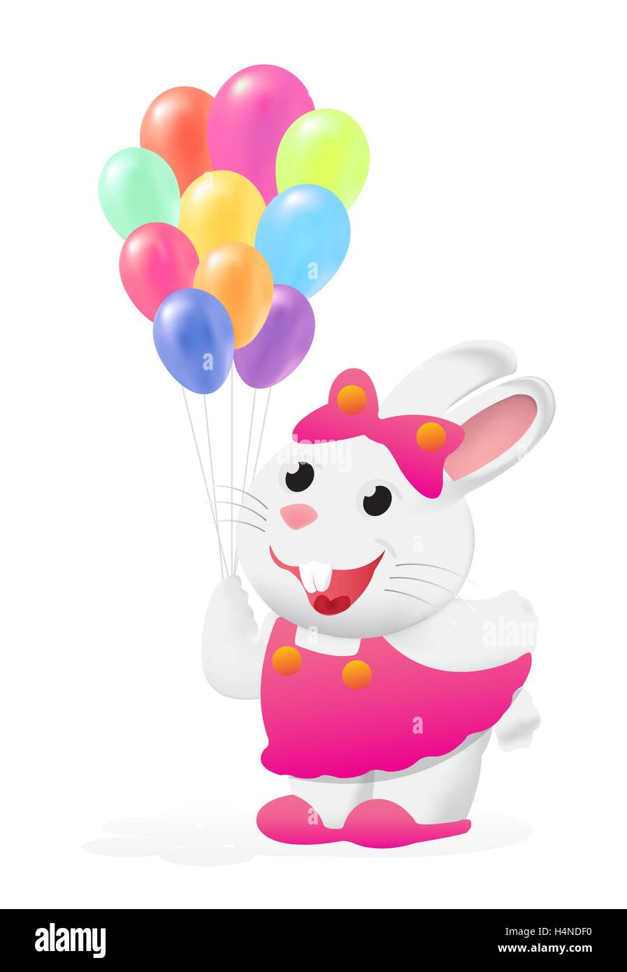 colorful balloon with white bunny vector Stock Vector Image & Art - Alamy