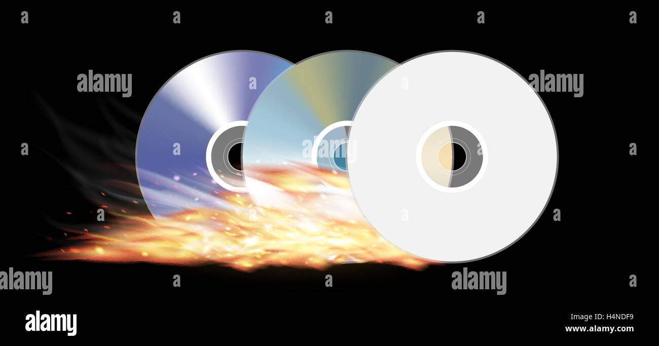cd dvd disk burning Stock Vector Image & Art - Alamy