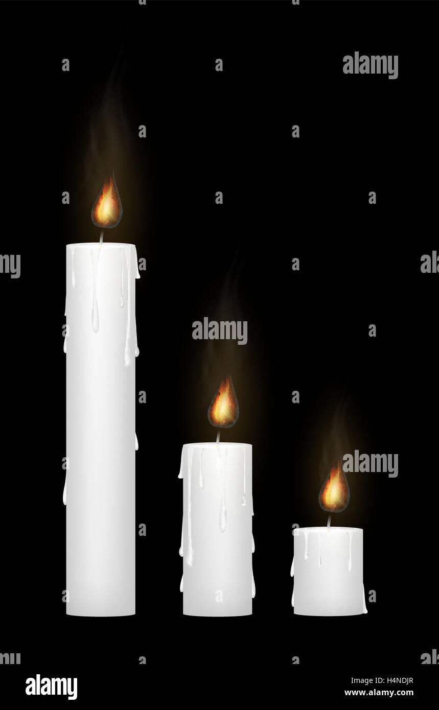 Candle black white on background Stock Vector Images - Alamy