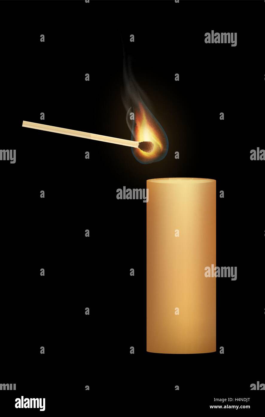 a candle with a match Stock Vector Image & Art - Alamy
