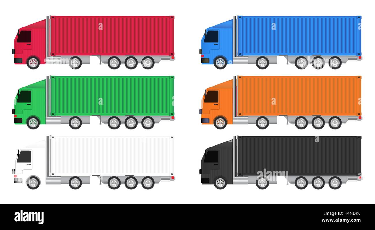 colorful truck cargo container vector Stock Vector Image & Art - Alamy