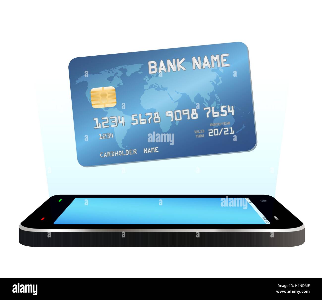smartphone with credit card floating Stock Vector Image & Art - Alamy