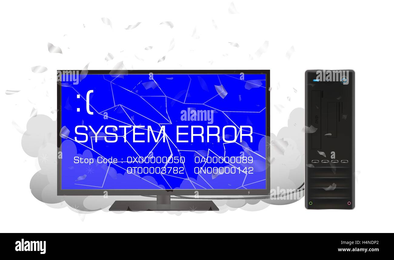 Danger message computer screen Cut Out Stock Images & Pictures - Alamy