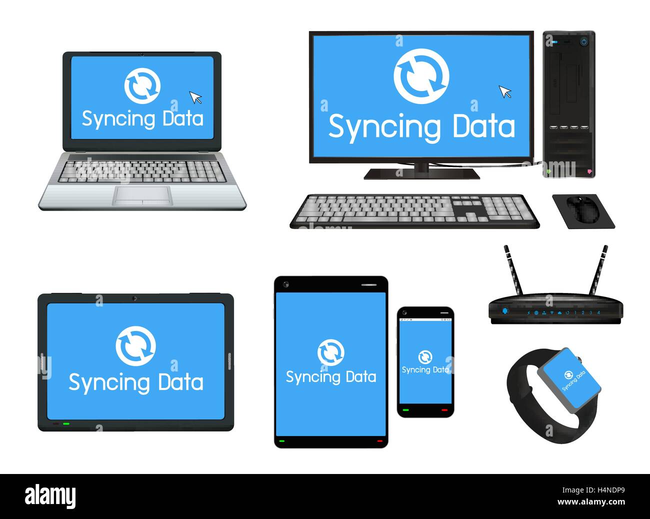 Syncing Stock Vector Images - Alamy