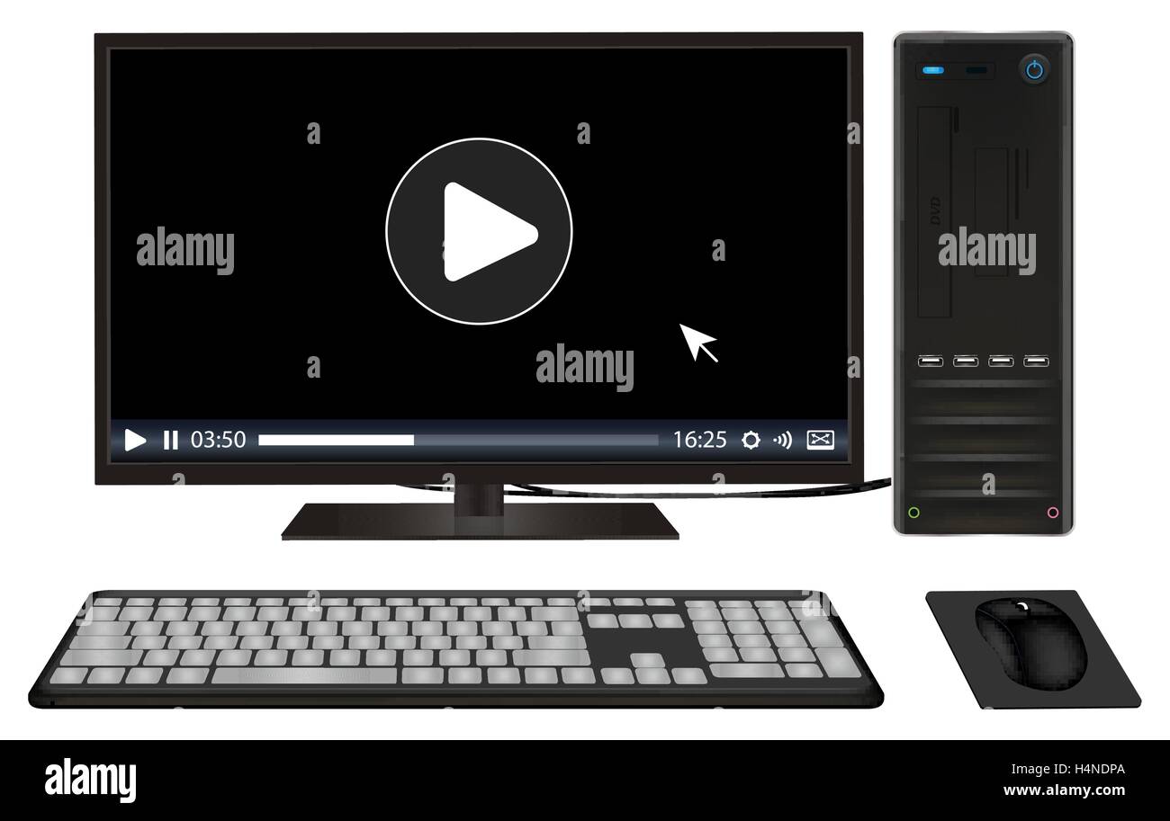 desktop personal computer set Stock Vector Image & Art - Alamy