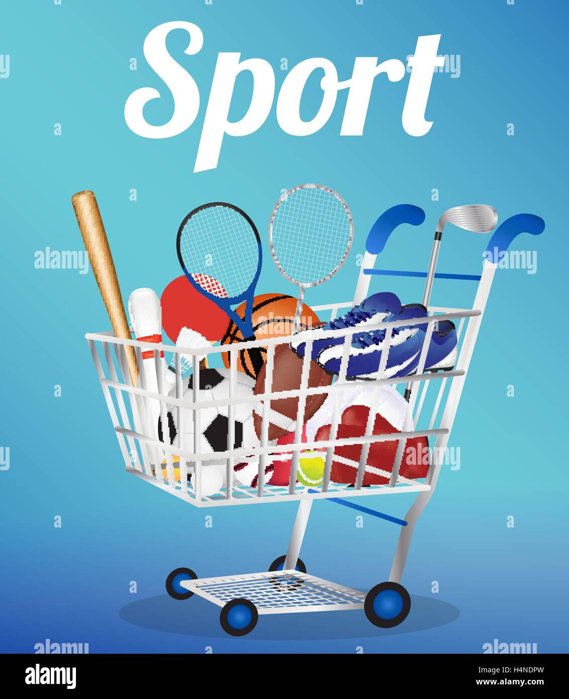 sport equipment on a cart Stock Vector Image & Art - Alamy