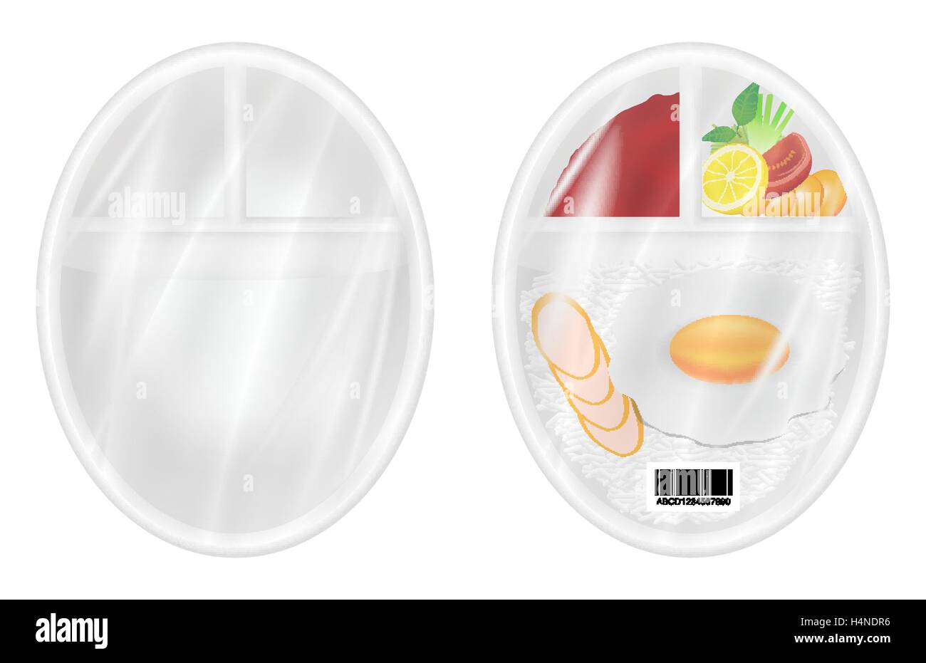 top view of White polystyrene packaging mockup with food inside Stock ...
