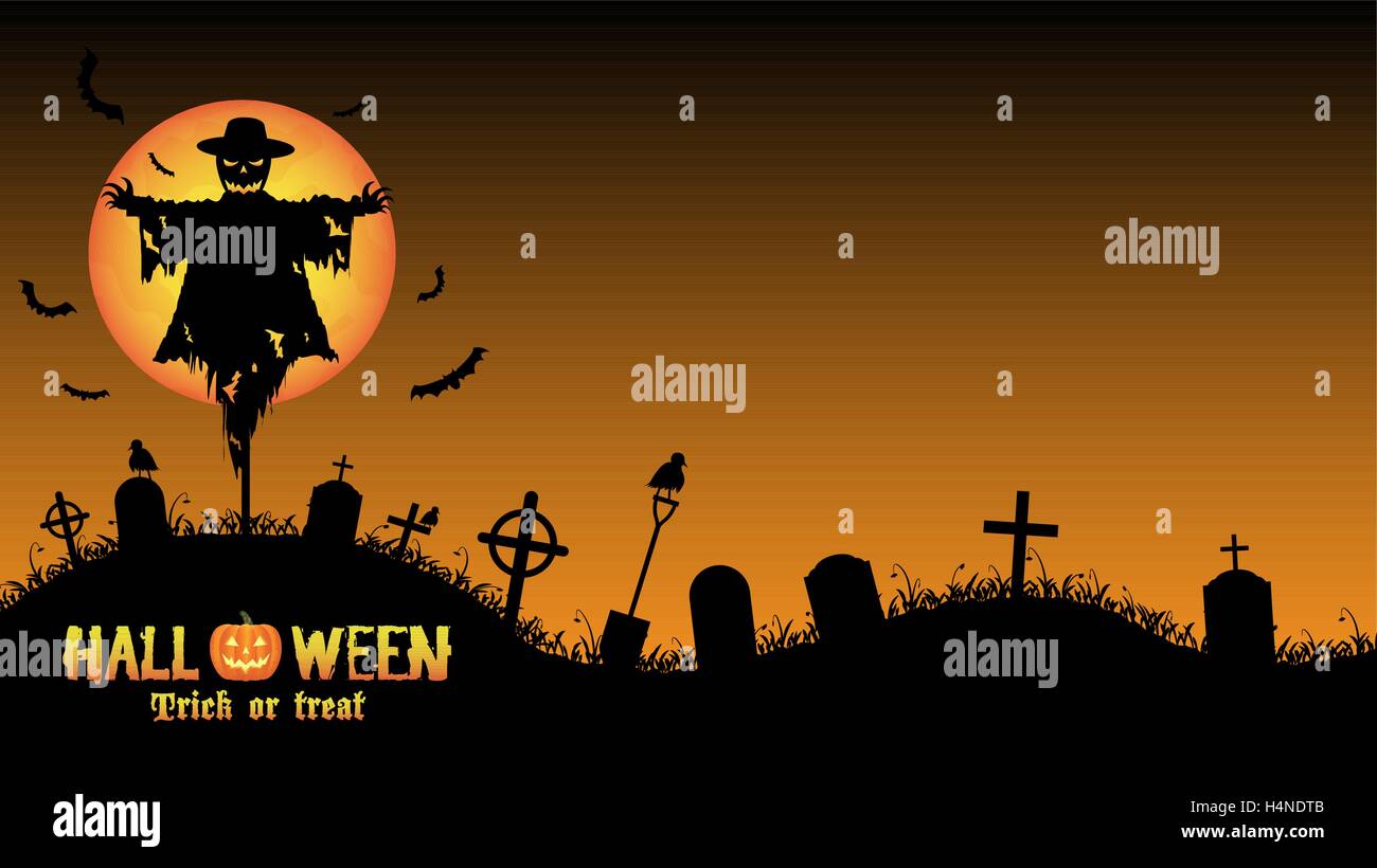 halloween graveyard background vector Stock Vector Image & Art - Alamy
