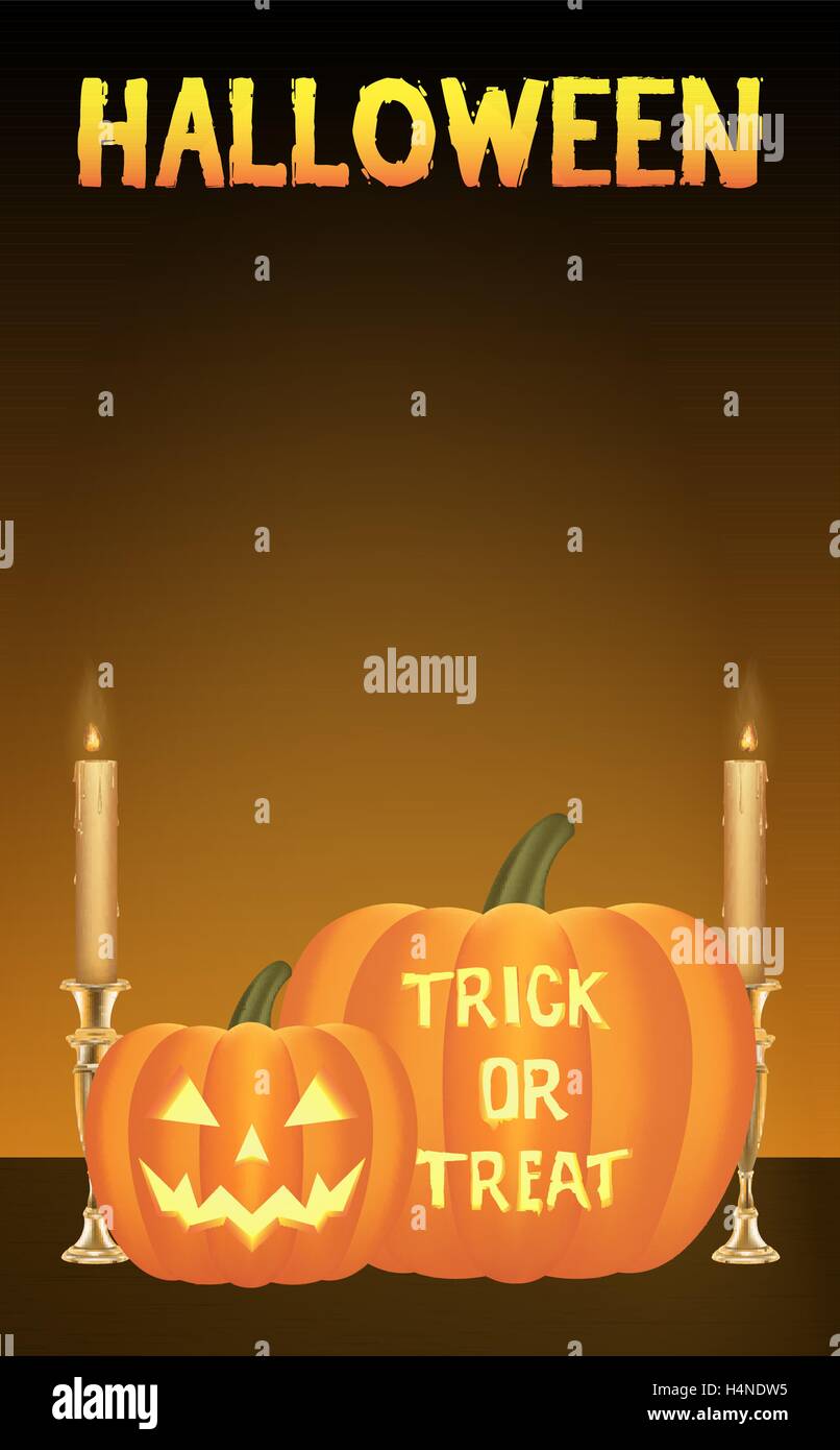 halloween pumpkins vector card Stock Vector Image & Art - Alamy