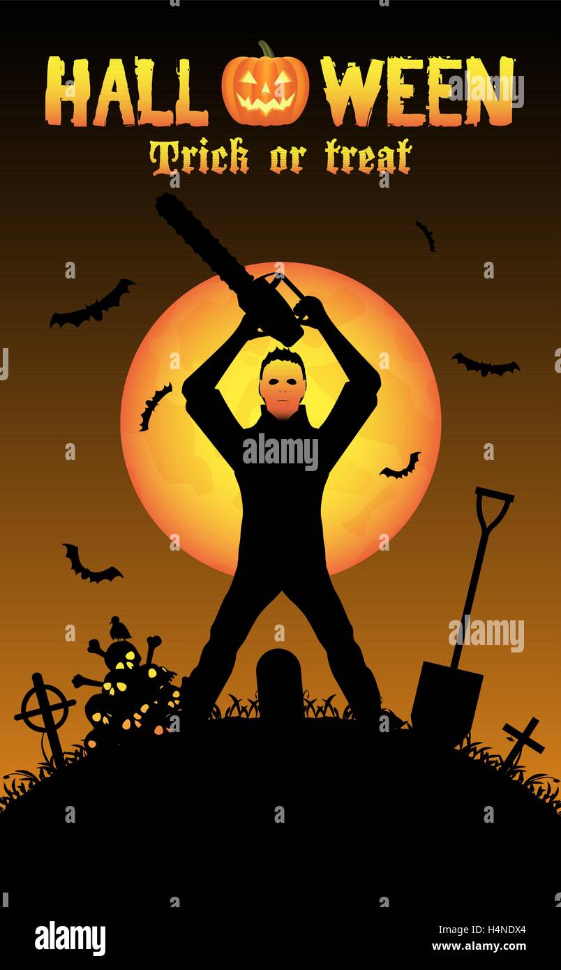 Serial Killer In A Graveyard Stock Vector Image And Art Alamy