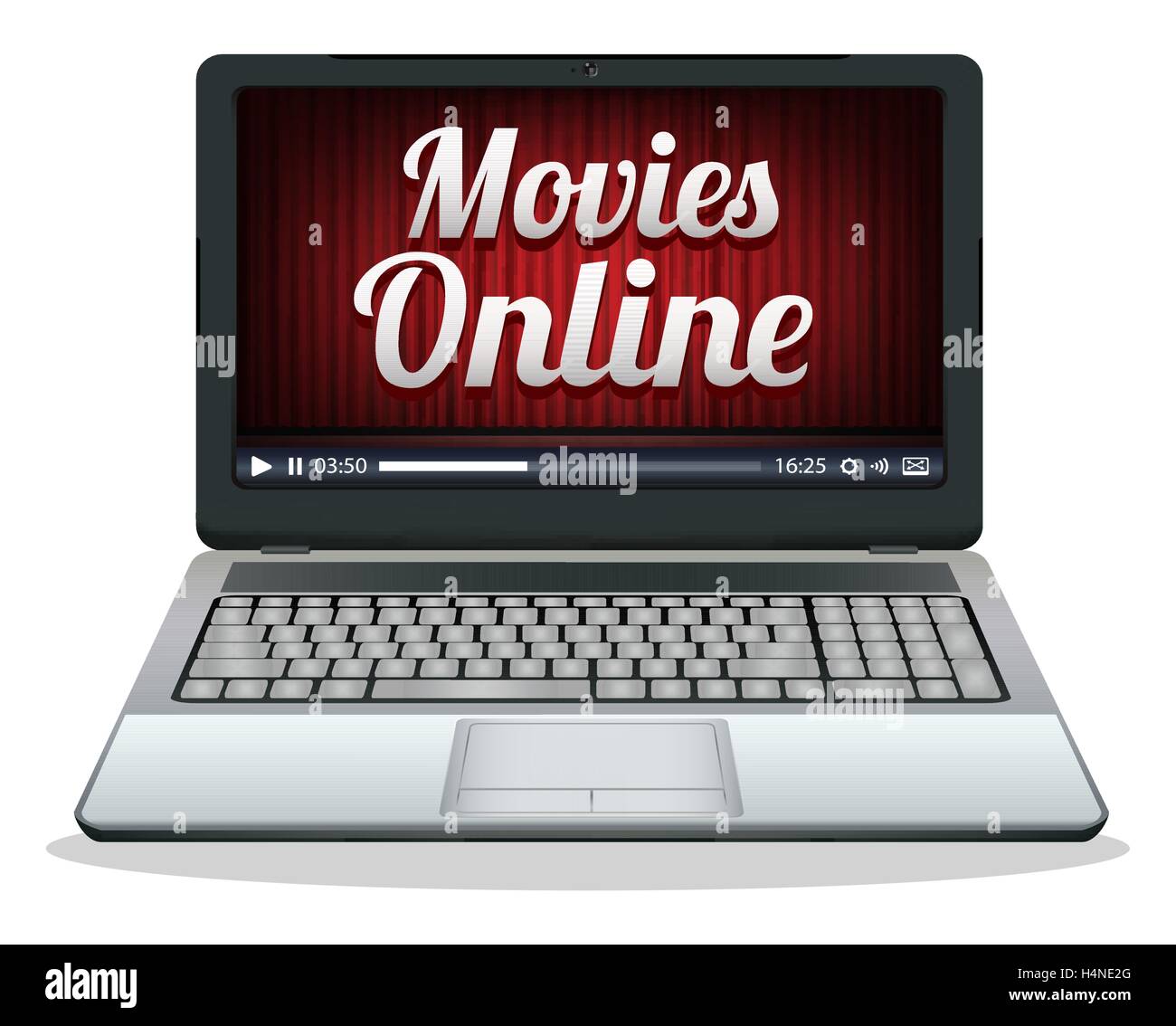laptop with movies online on a screen Stock Vector Image & Art - Alamy