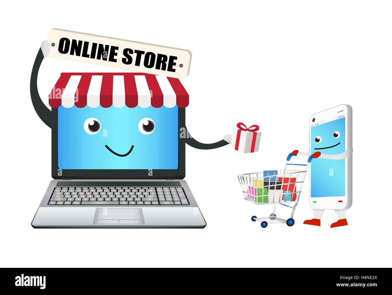 Smart supermarket Stock Vector Images - Alamy