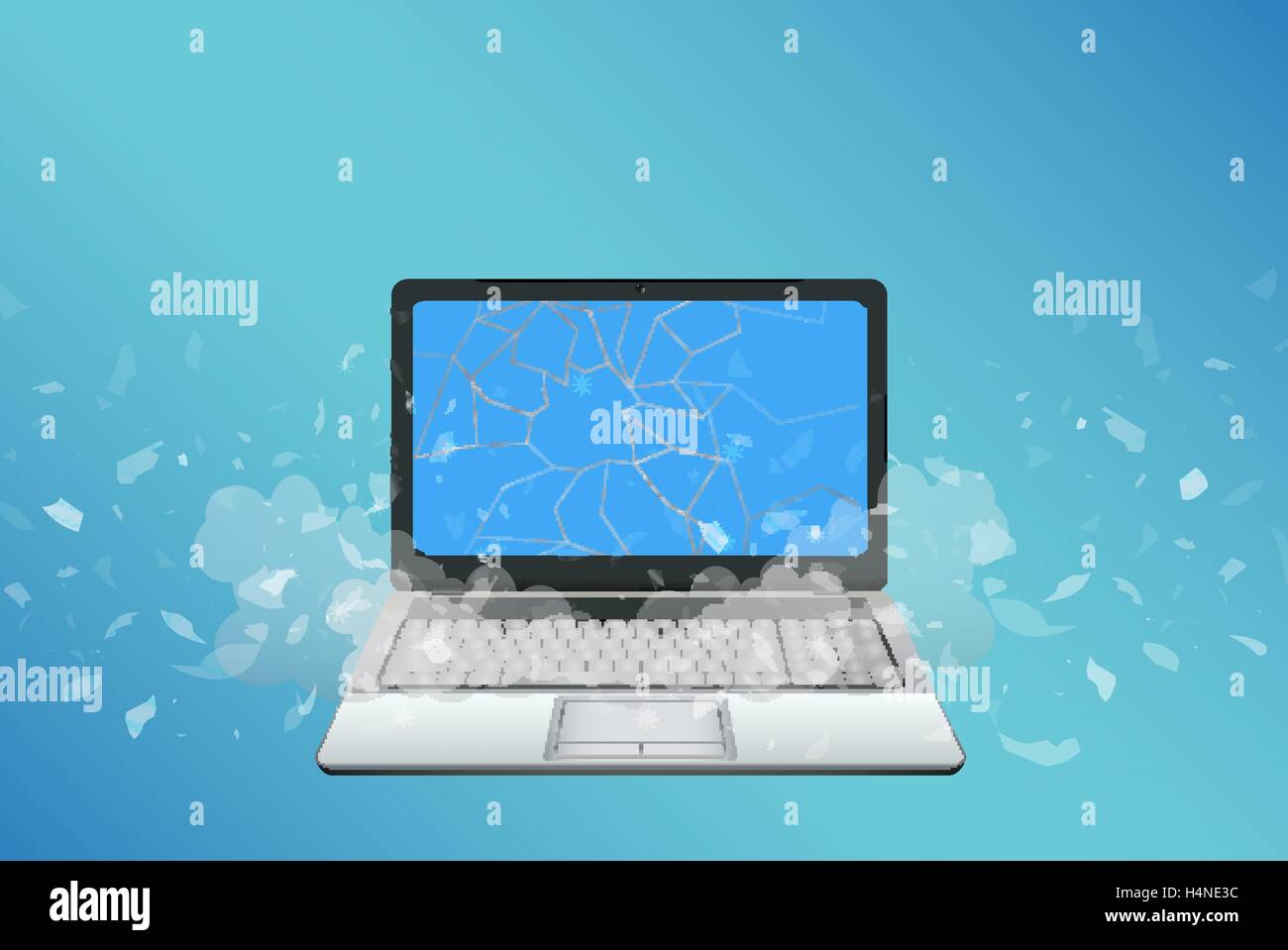 broken screen laptop Stock Vector Image & Art - Alamy