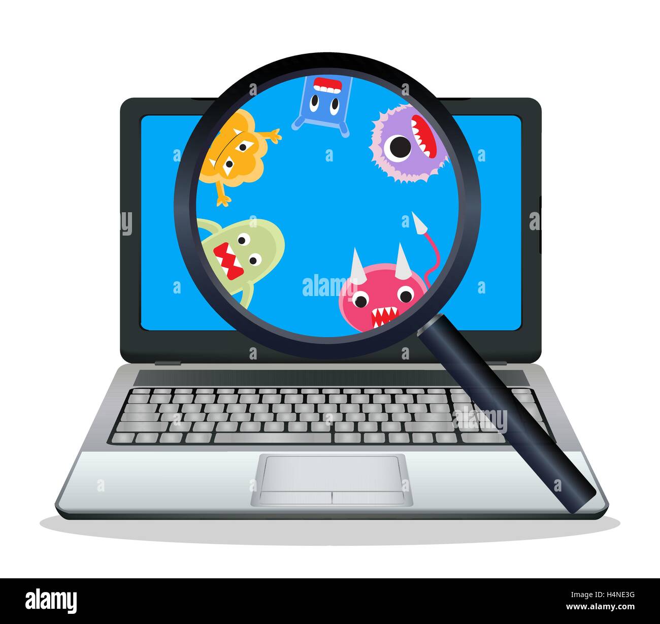 Virus on laptop Stock Vector Images - Alamy