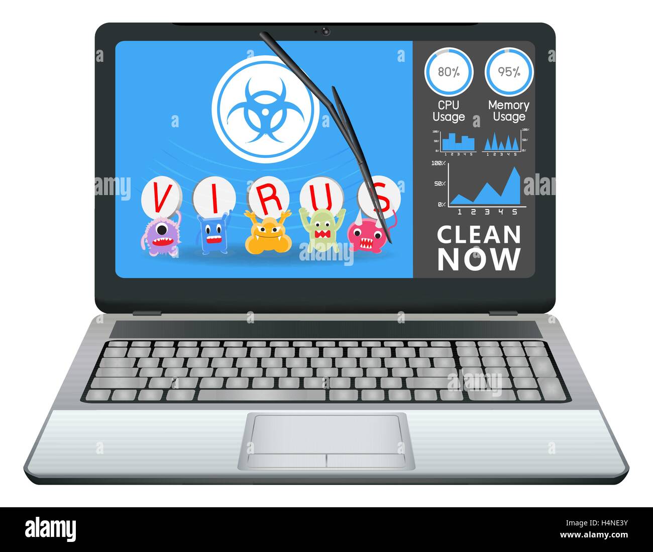 Cleaning computer monitor Stock Vector Images - Alamy