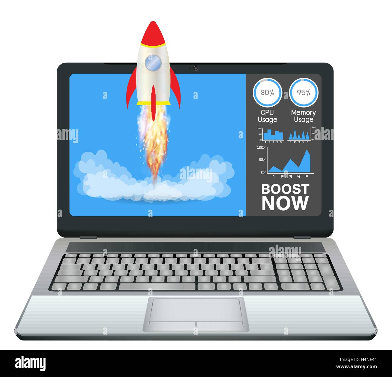 laptop with boost up application Stock Vector Image & Art - Alamy