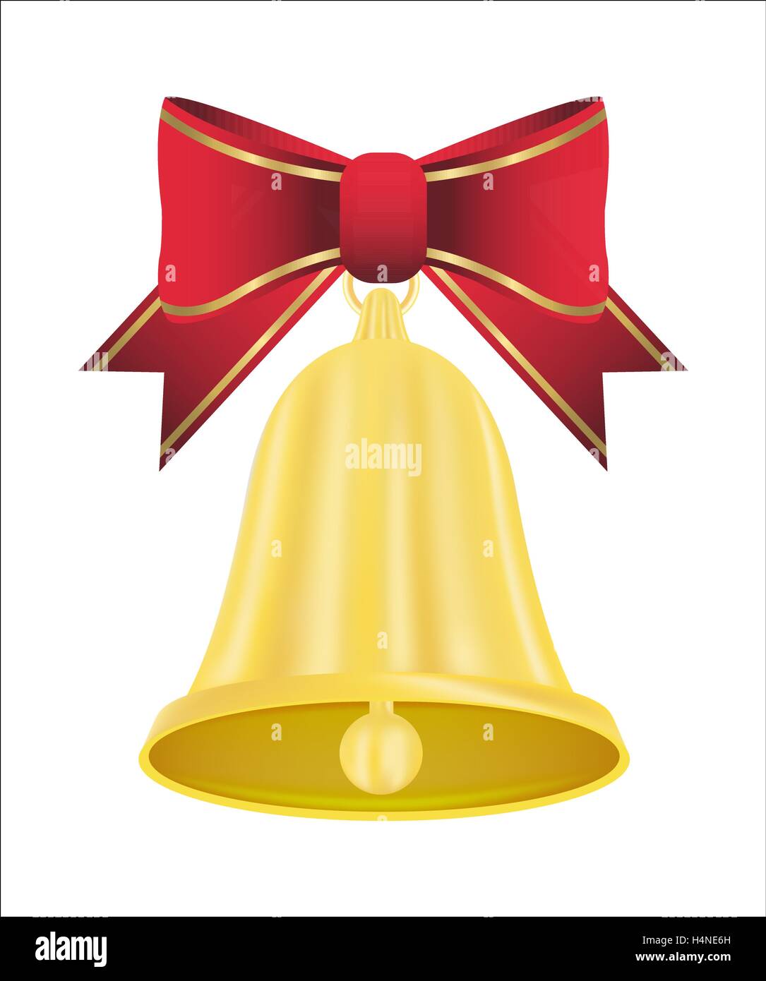 red ribbon with golden bell Stock Vector Image & Art - Alamy