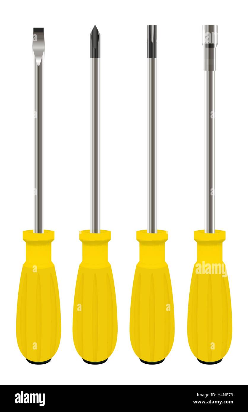 yellow screwdriver set vector Stock Vector Image & Art - Alamy
