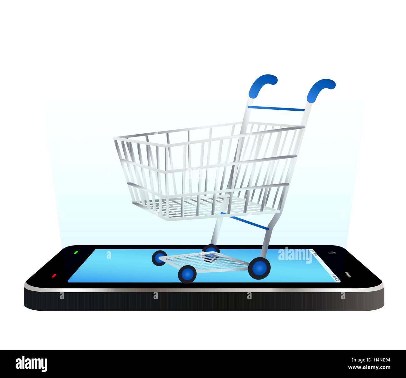 Grocery shopping cell phone Stock Vector Images - Alamy