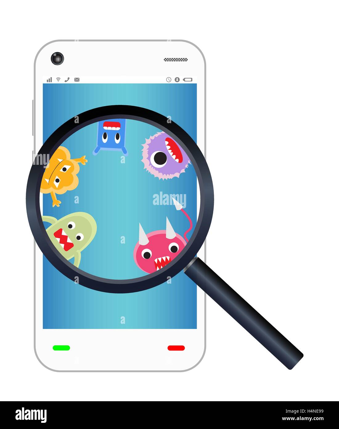 Hand magnifying glass bug Stock Vector Images - Alamy