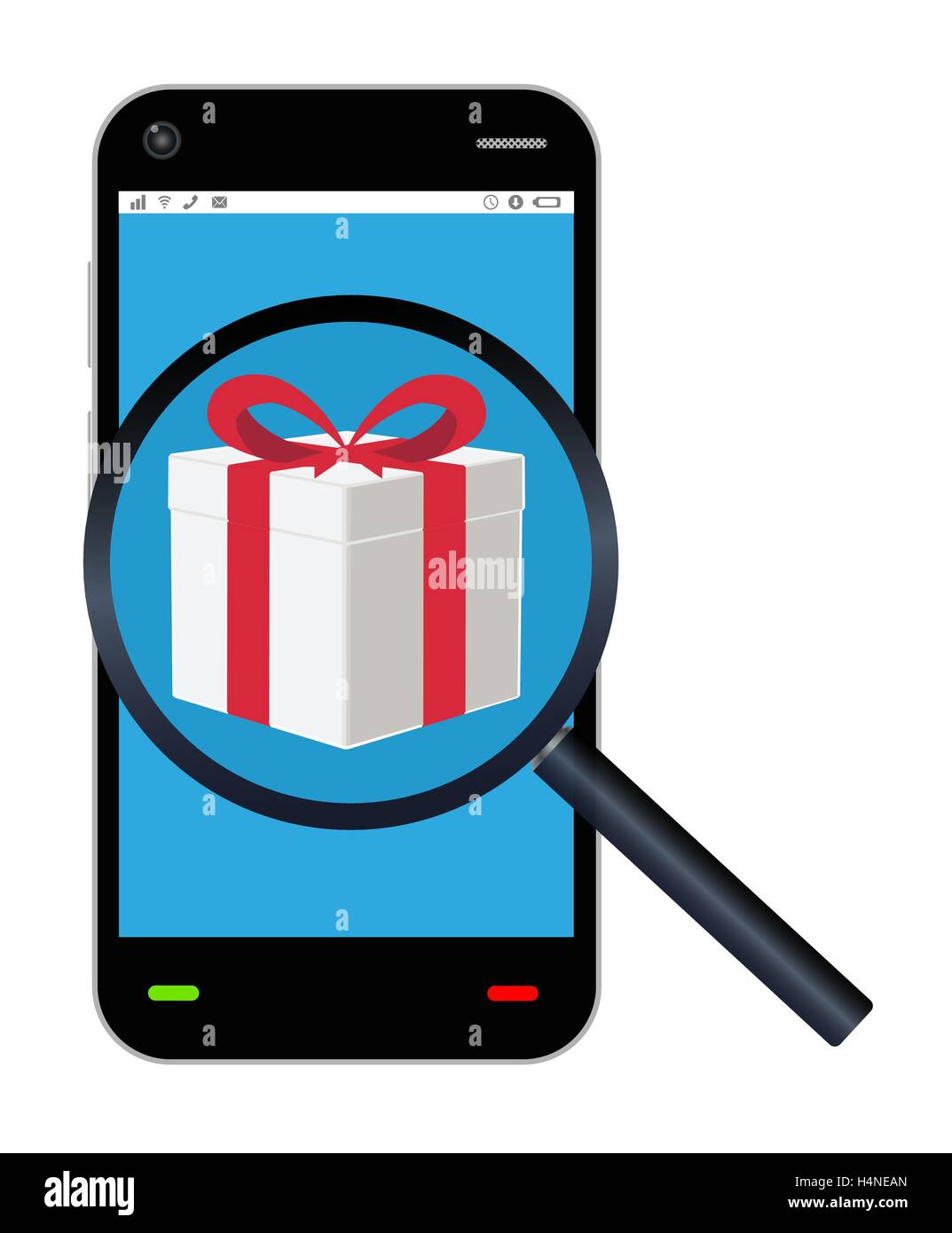 smartphone searching a gift box Stock Vector Image & Art - Alamy