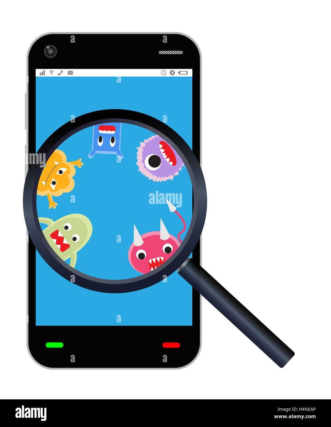 smartphone detected a virus Stock Vector Image & Art - Alamy