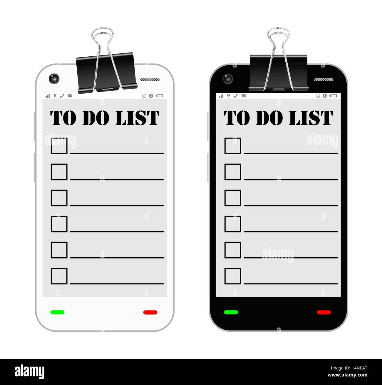 smartphone with to do list on a screen Stock Vector Image & Art - Alamy