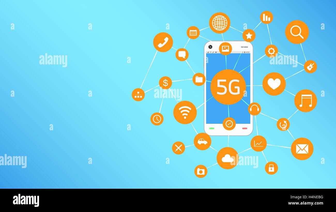 smartphone and 5G with apps icon floating Stock Vector Image & Art - Alamy