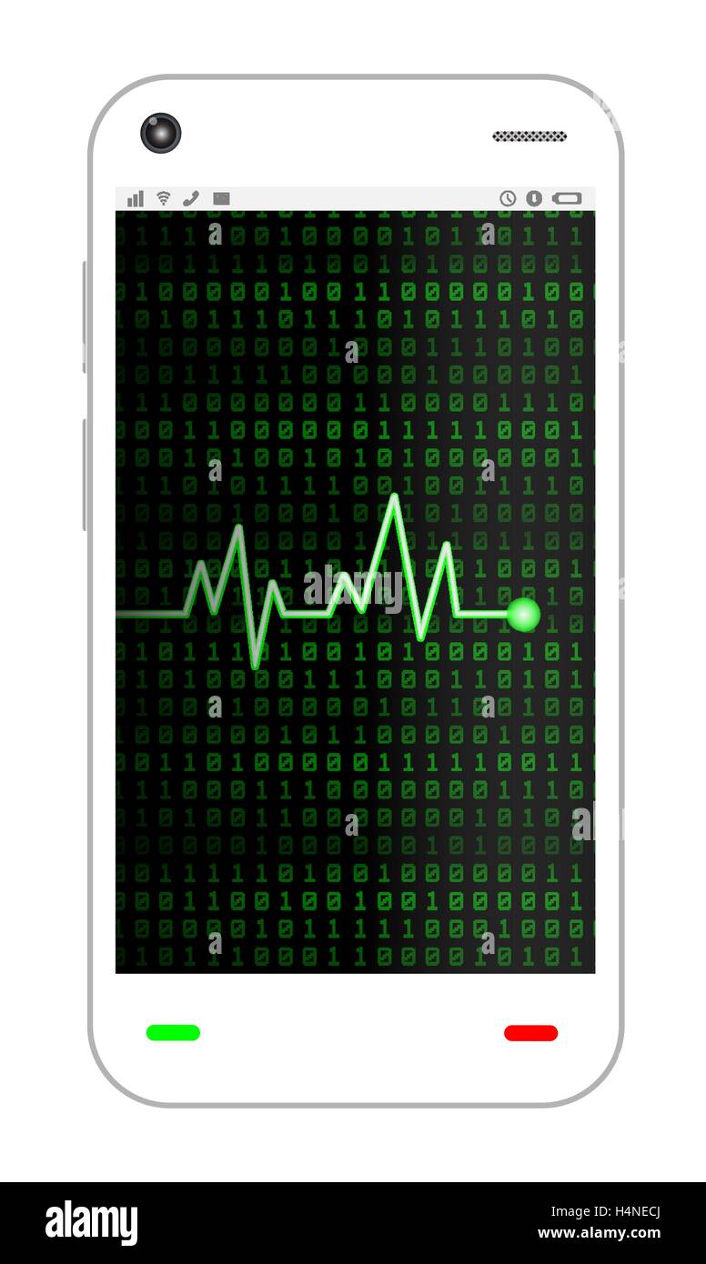 White smartphone heart rate monitor Cut Out Stock Images & Pictures - Alamy
